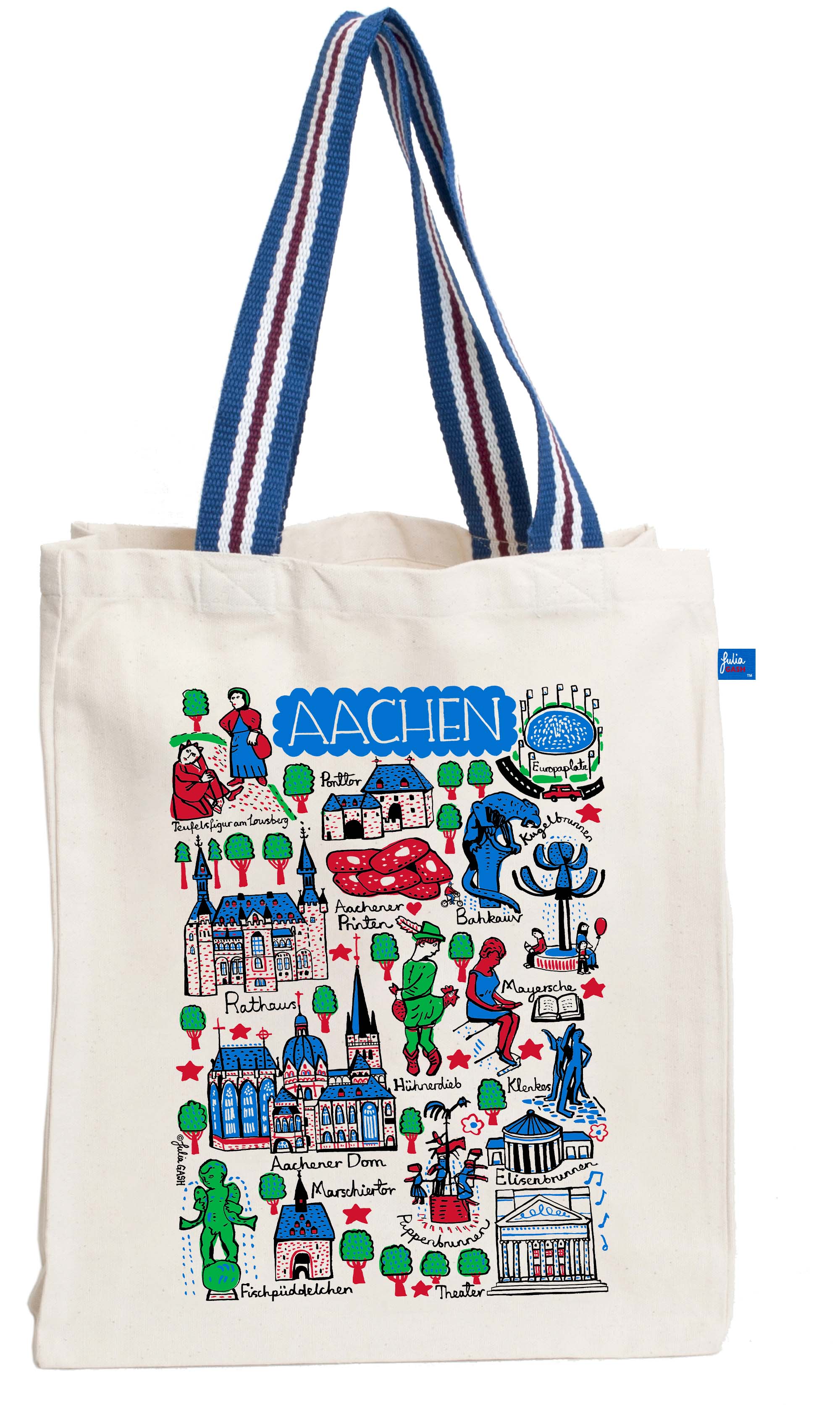 Aachen Tote Bag by British Travel Artist Julia Gash
