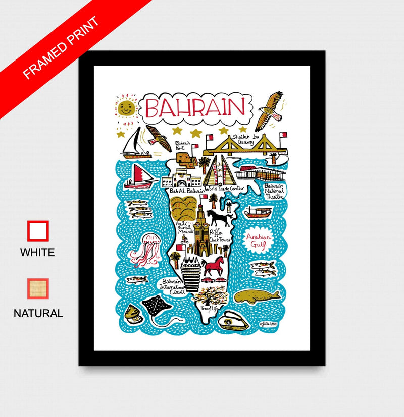 Bahrain Art Print Art Print by British Travel Artist Julia Gash