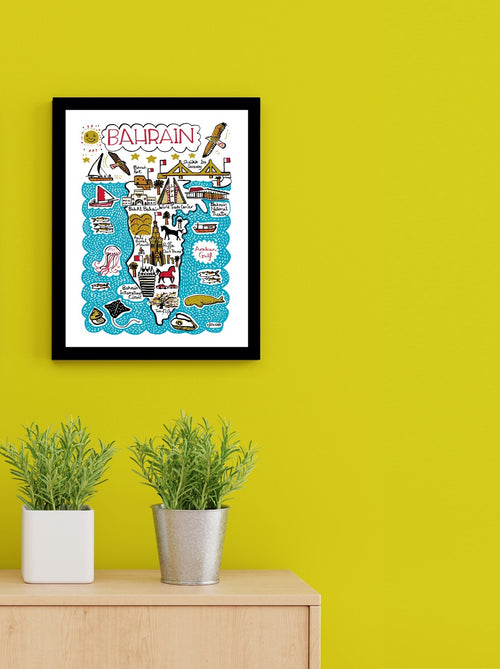 Bahrain Art Print Art Print by British Travel Artist Julia Gash