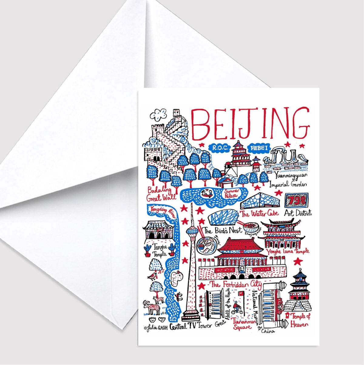 Beijing Greeting Card by British Travel Artist Julia Gash