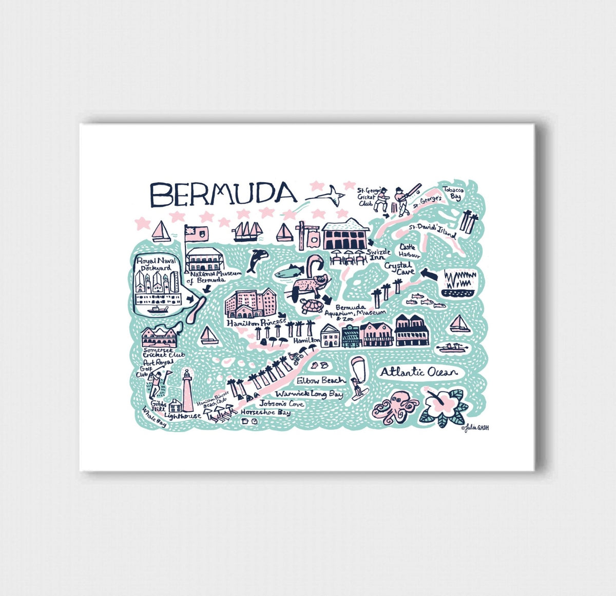 Bermuda Art Print by British Travel Artist Julia Gash