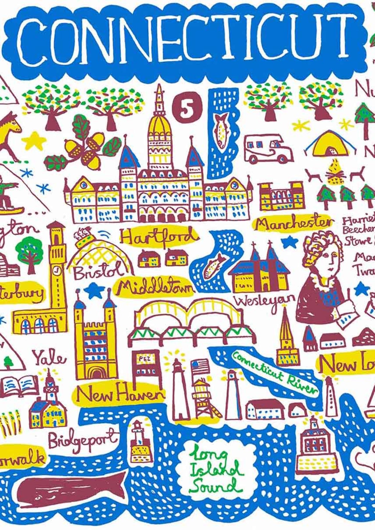 Connecticut Contemporary Greeting Card by Julia Gash