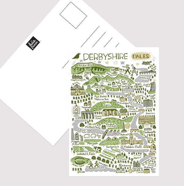 Derbyshire Dales Postcard by British Travel Artist Julia Gash
