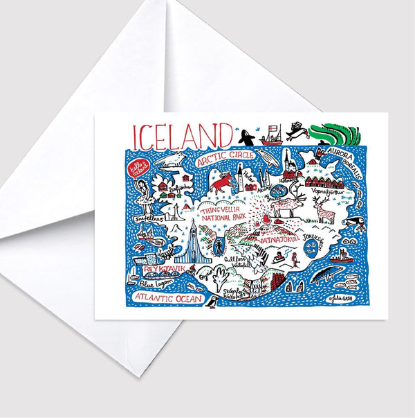 Iceland Greeting Card by British Travel Artist Julia Gash