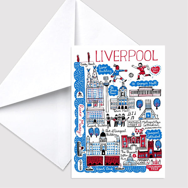 Liverpool Contemporary Greeting Card by Julia Gash