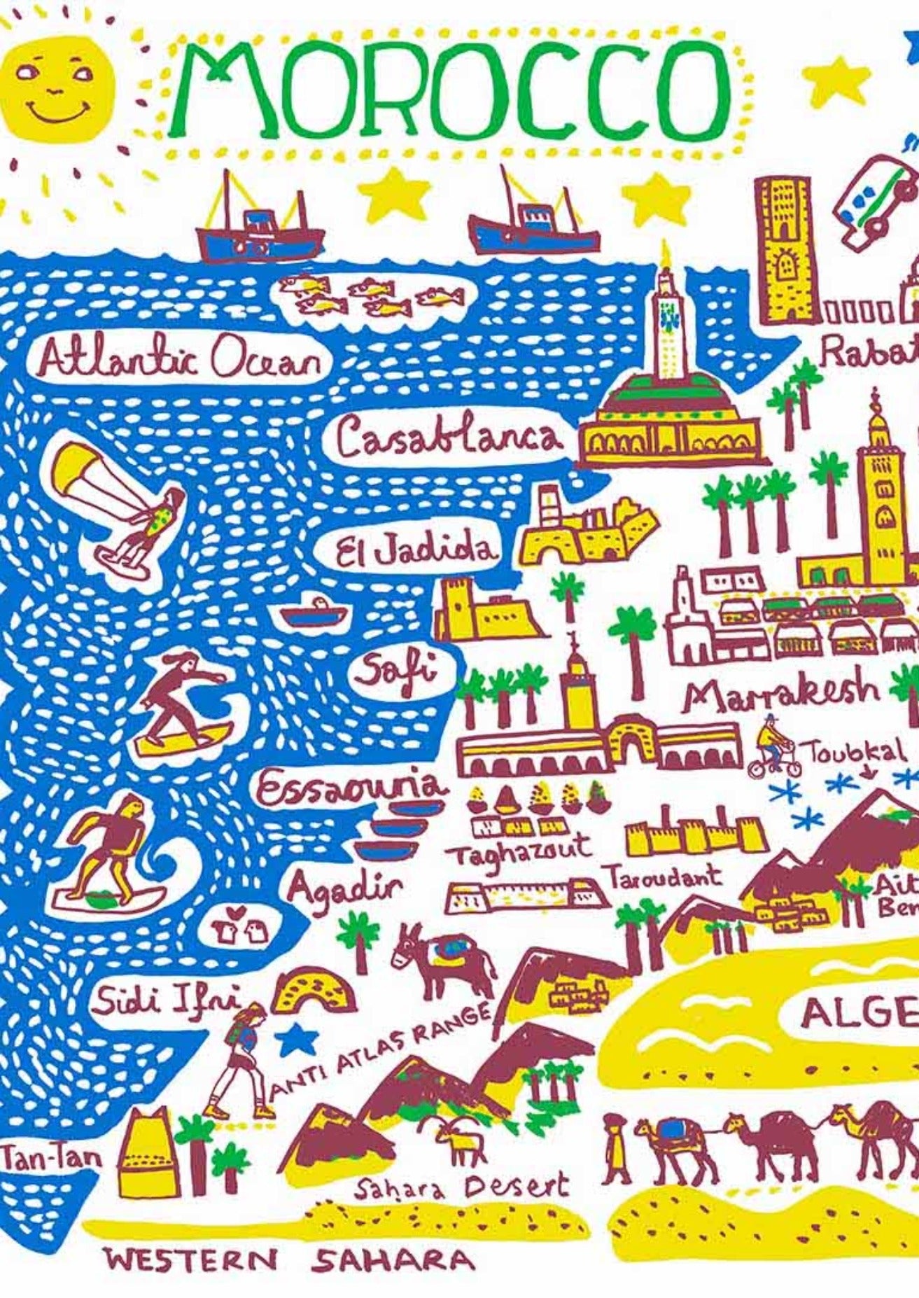 Morocco Greeting Card by British Travel Artist Julia Gash