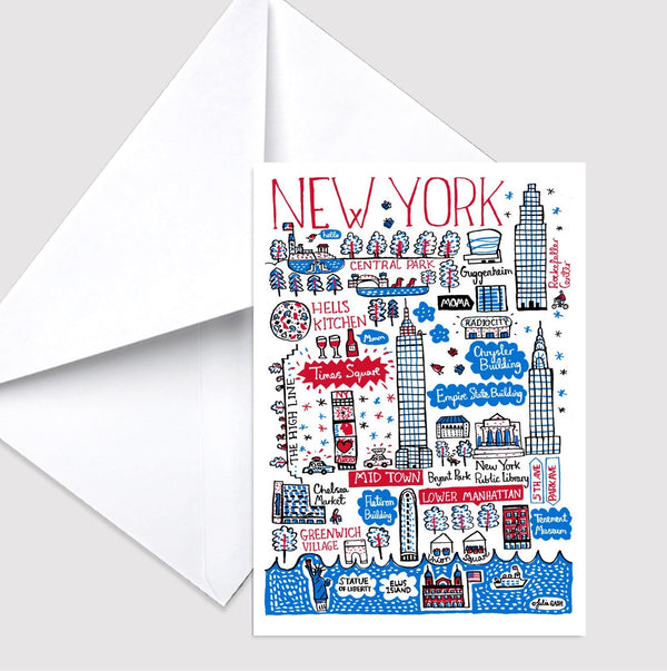 New York Greeting Card by British Travel Artist Julia Gash