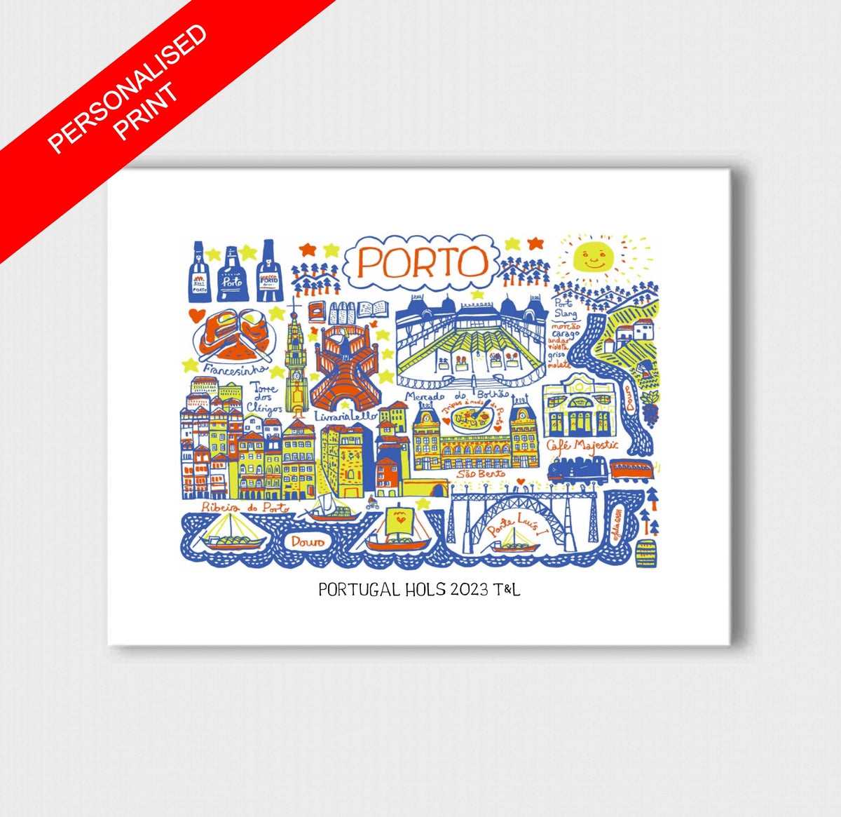 Porto Art Print by British Travel Artist Julia Gash