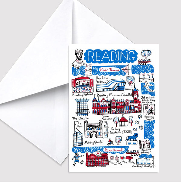 Reading Greeting Card by British Travel Artist Julia Gash