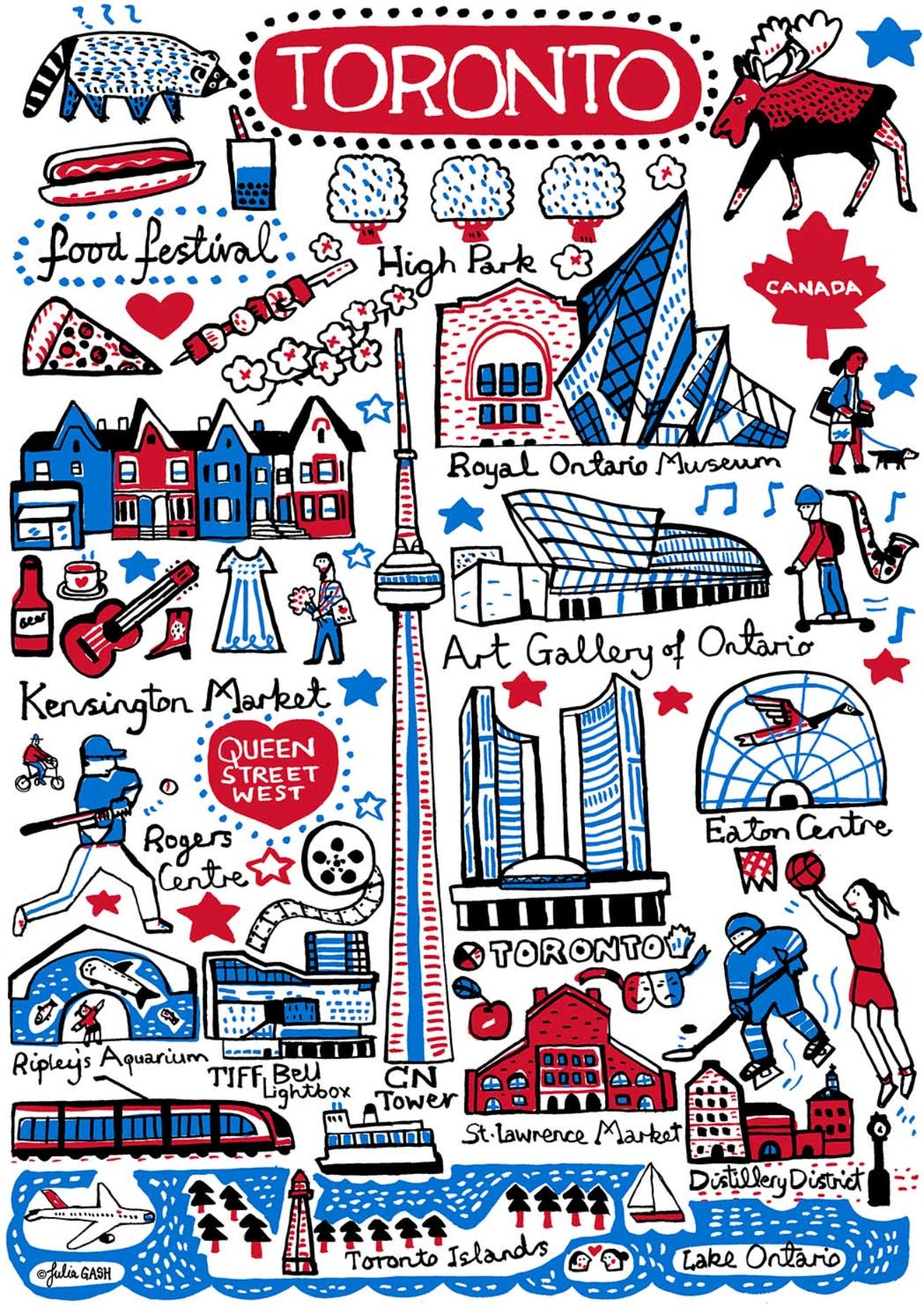 Toronto Art Print by British Travel Artist Julia Gash