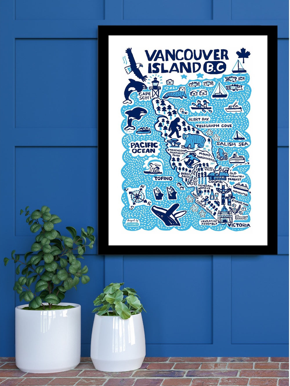 Vancouver Island by Dasher Art Print by British Travel Artist Julia Gash