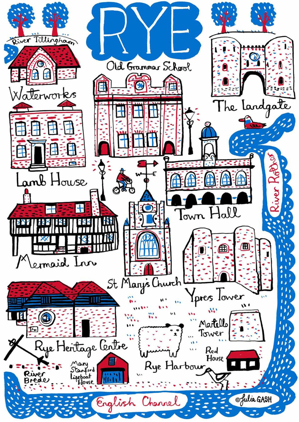 Rye Art Print by British Travel Artist Julia Gash