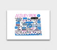 Asbury Park Map Art Print by British Travel Artist Julia Gash