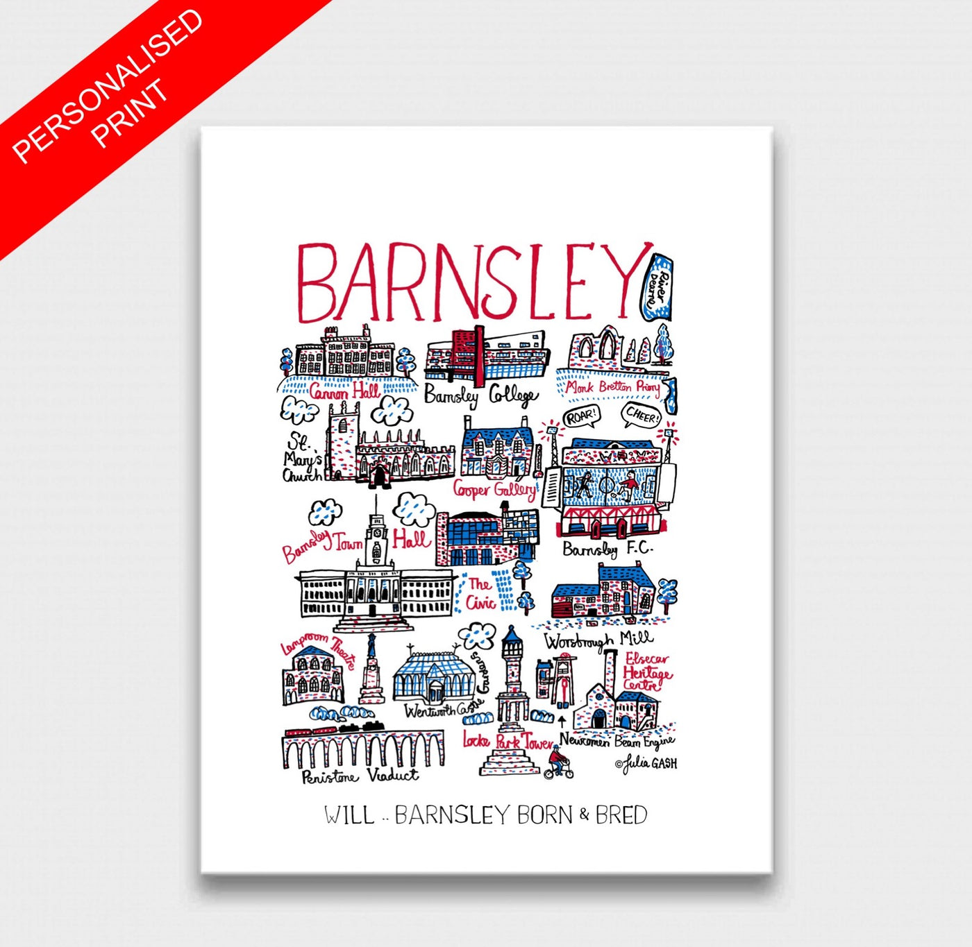 Barnsley Art Print by British Travel Artist Julia Gash