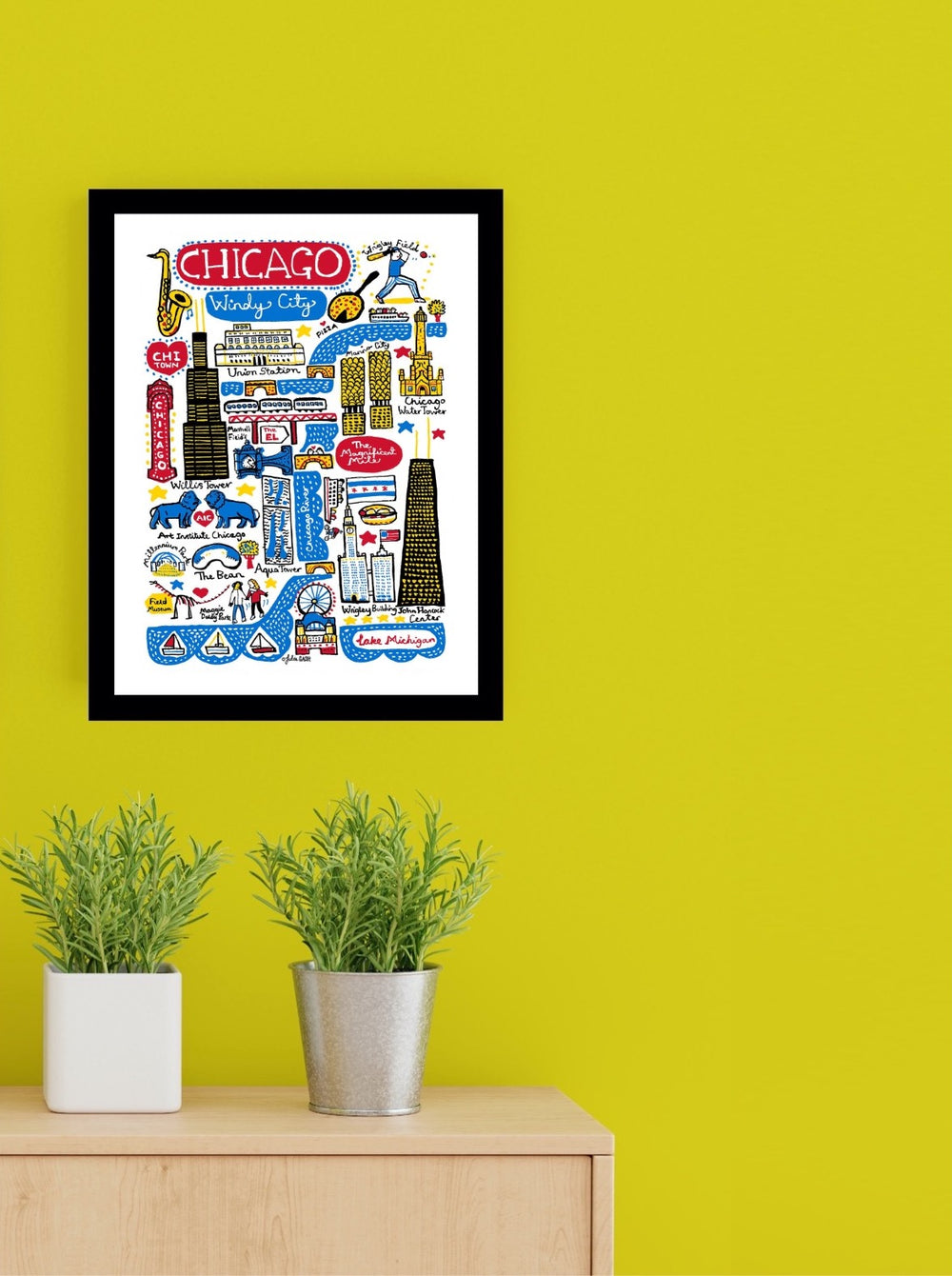 Chicago Art Print by British Travel Artist Julia Gash