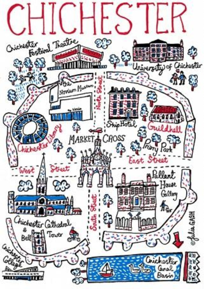 Chichester Art Print by British Travel Artist Julia Gash