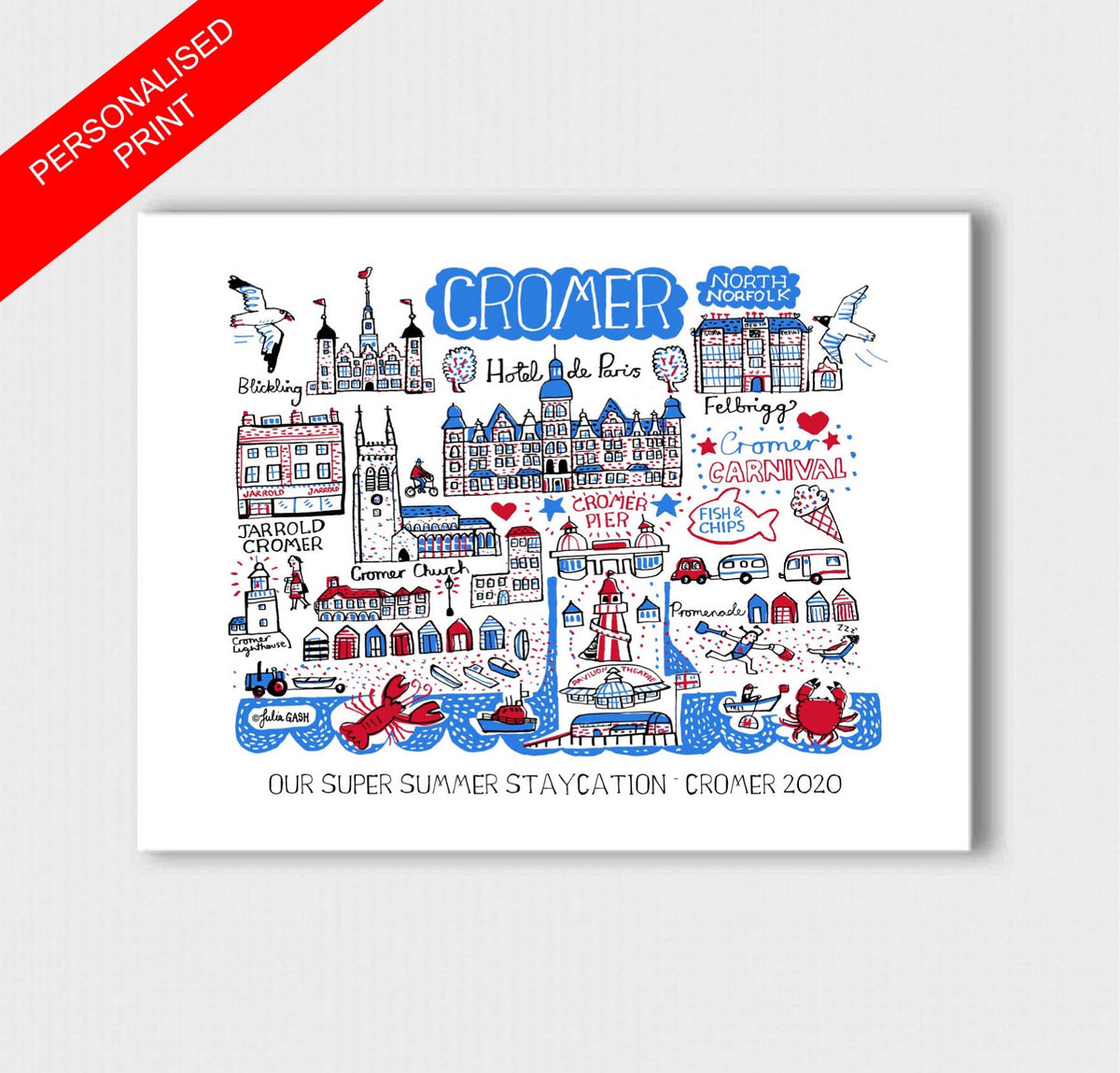 Cromer Art Print by British Travel Artist Julia Gash