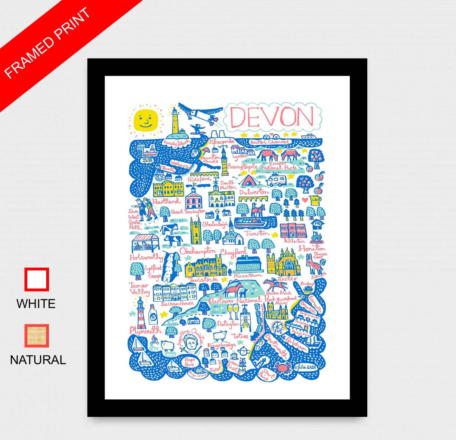 Devon Art Print by British Travel Artist Julia Gash