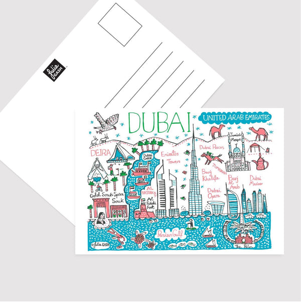 Dubai Postcard by British Travel Artist Julia Gash