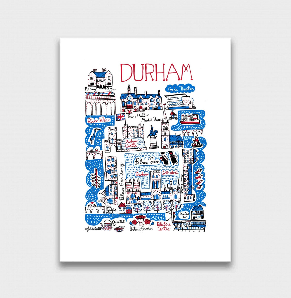 Durham Art Print by British Travel Artist Julia Gash