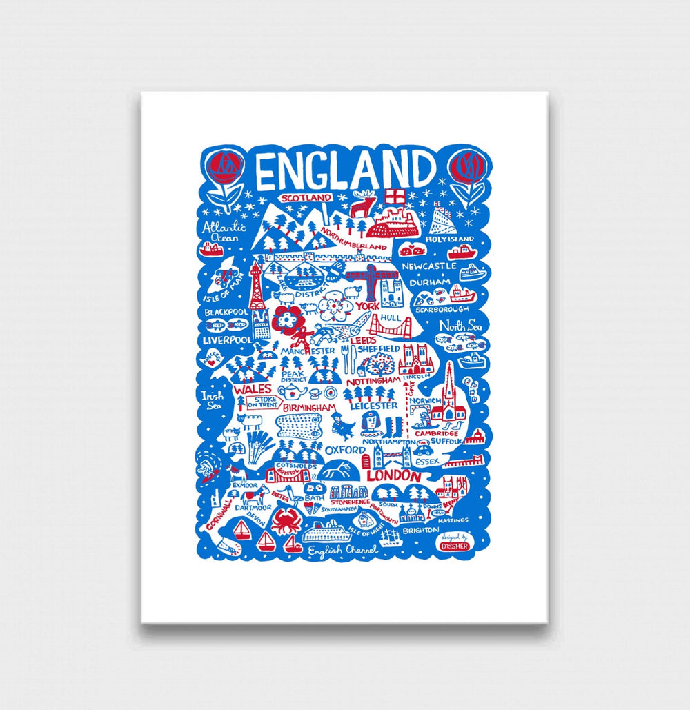 England by Dasher Art Print by British Travel Artist Julia Gash