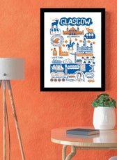 Glasgow by Dasher Art Print by British Travel Artist Julia Gash