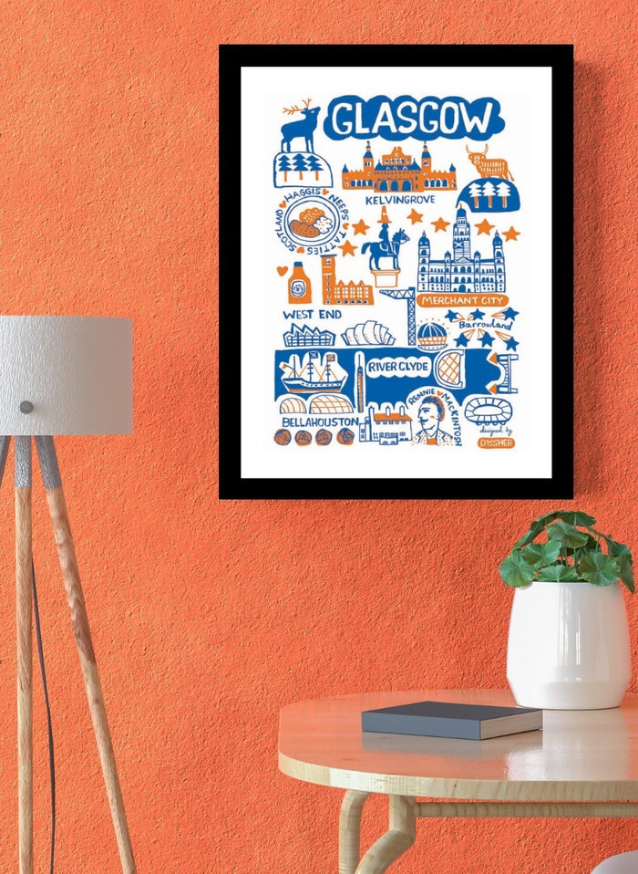 Glasgow by Dasher Art Print by British Travel Artist Julia Gash