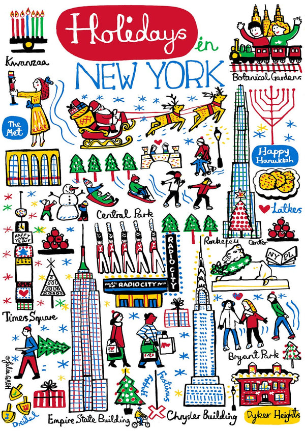 Holidays in New York Art Print by British Travel Artist Julia Gash