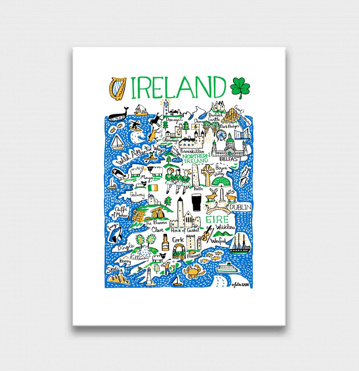 Ireland Art Print by British Travel Artist Julia Gash
