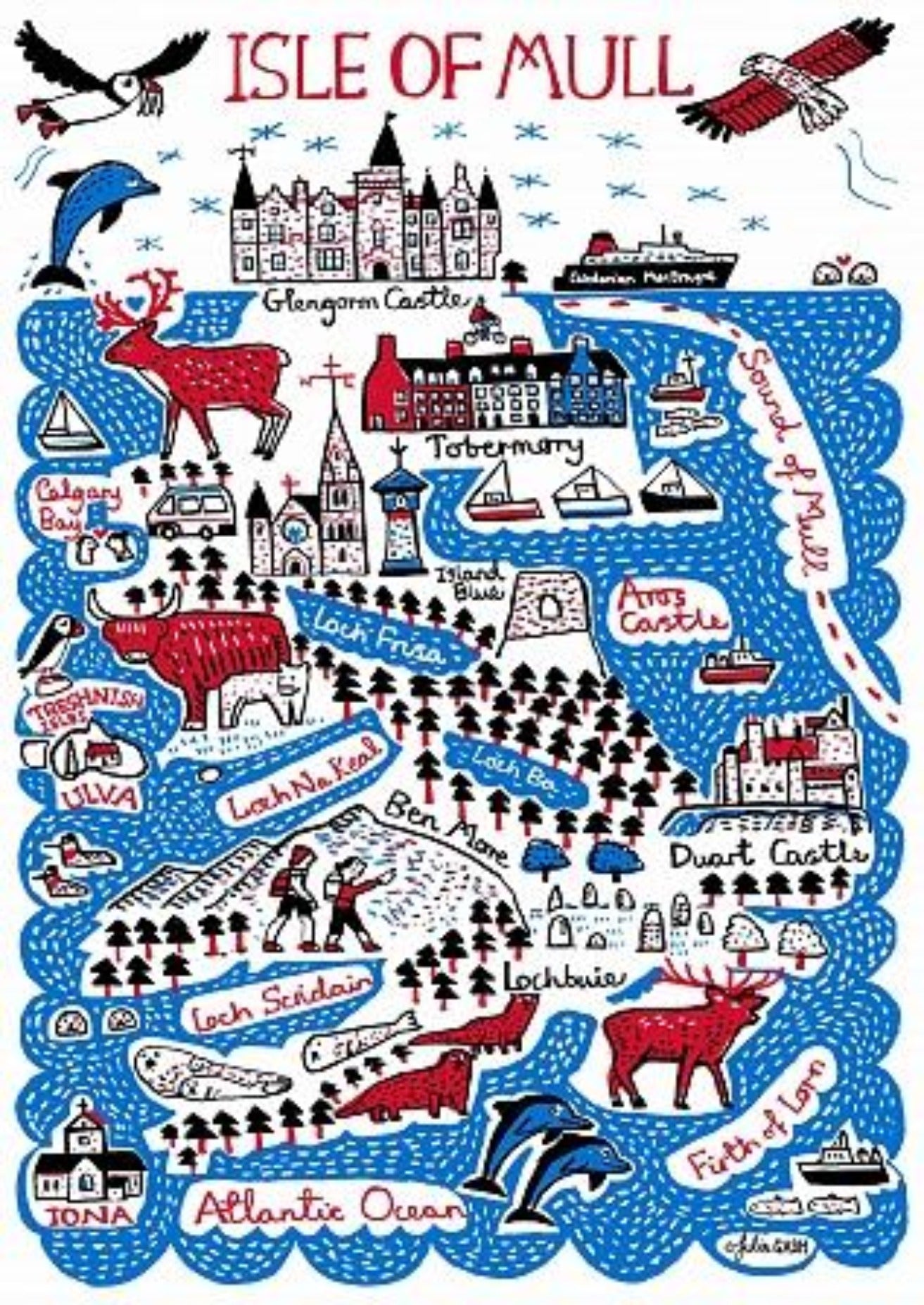 Isle of Mull Greeting Card by British Travel Artist Julia Gash
