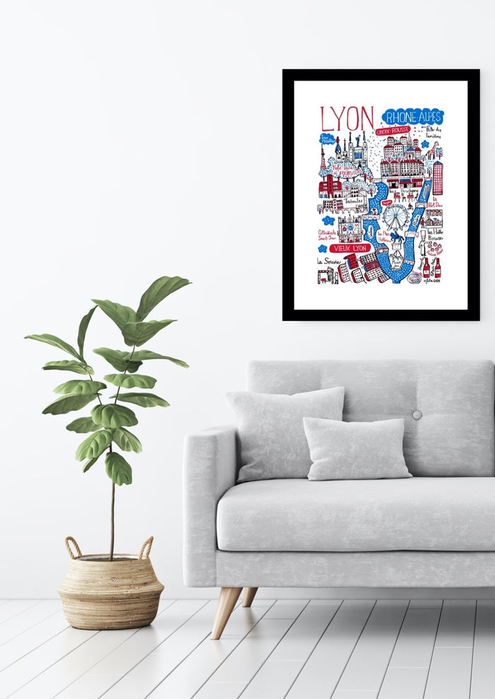 Lyon Art Print by British Travel Artist Julia Gash