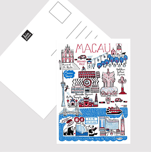 Macau Postcard by British Travel Artist Julia Gash