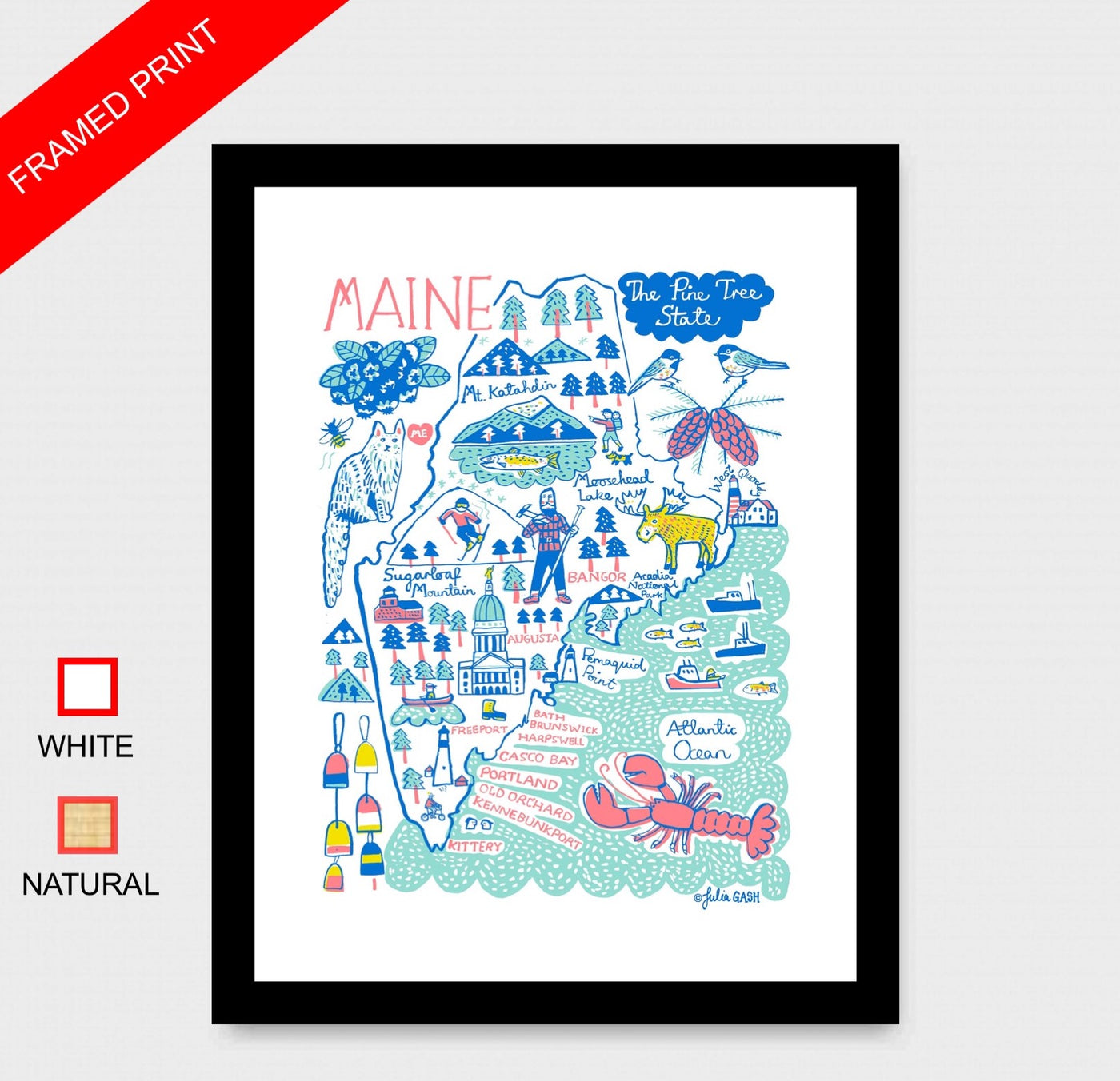 Maine Art Print by British Travel Artist Julia Gash
