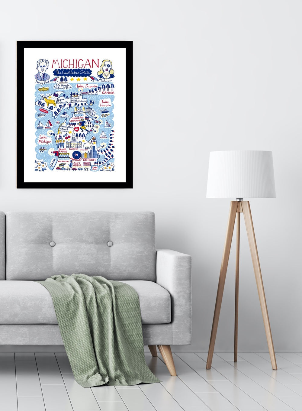 Michigan Art Print by British Travel Artist Julia Gash