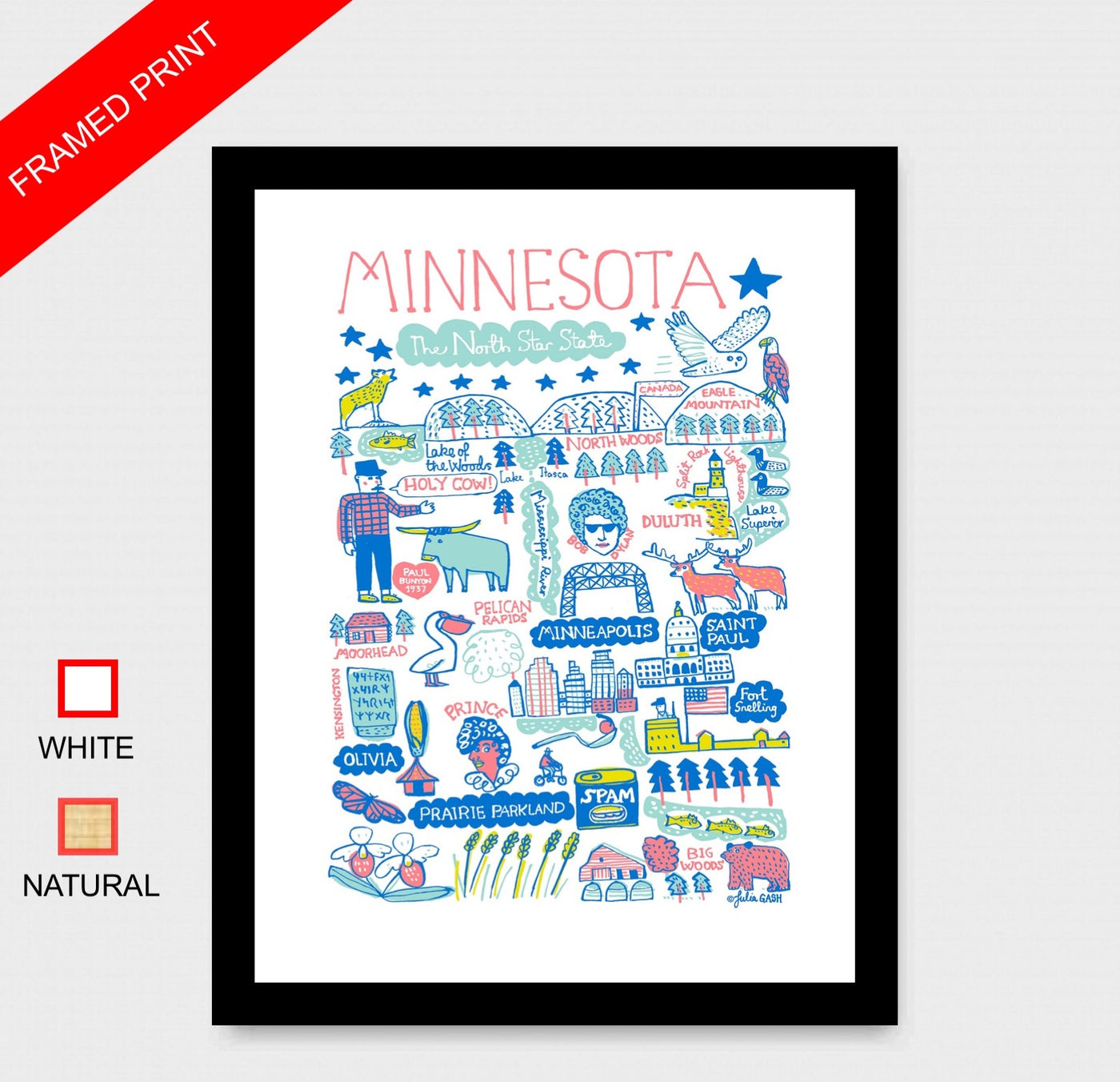 Minnesota Art Print by British Travel Artist Julia Gash