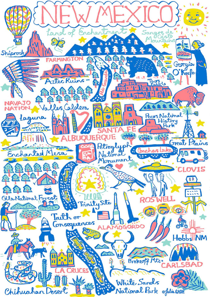 New Mexico Art Print by British Travel Artist Julia Gash
