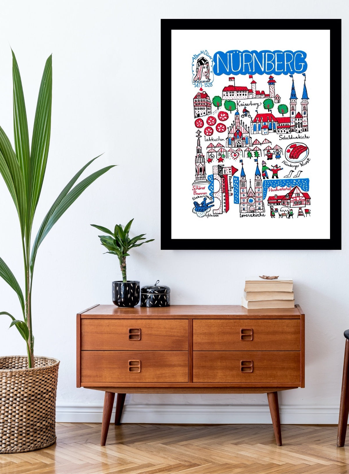 Nurnberg Art Print by British Travel Artist Julia Gash