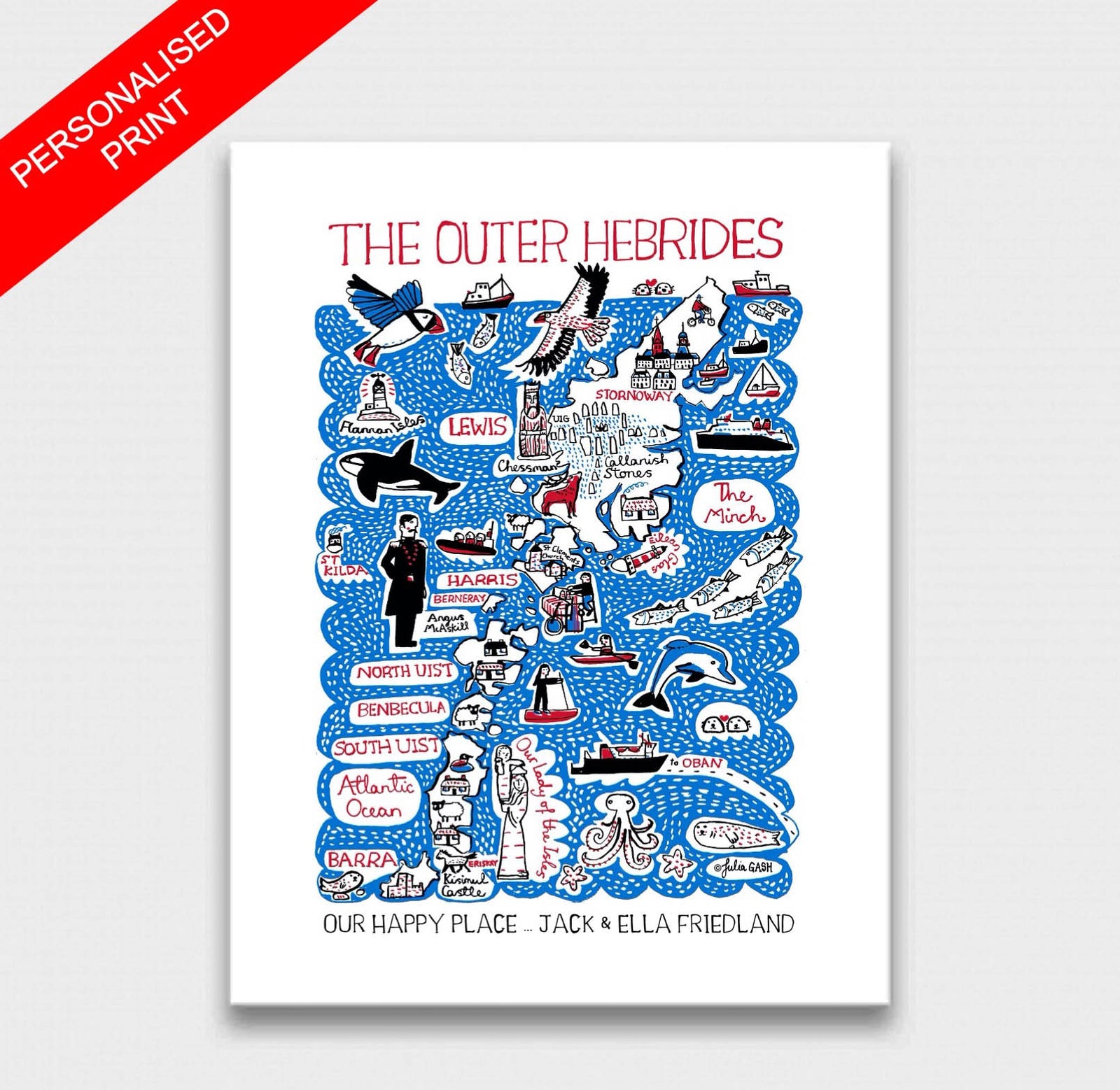 Outer Hebrides Art Print by British Travel Artist Julia Gash