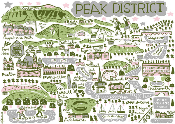 Peak District Art Print by British Travel Artist Julia Gash