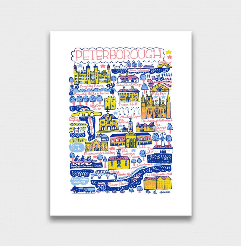Peterborough Art Print by British Travel Artist Julia Gash