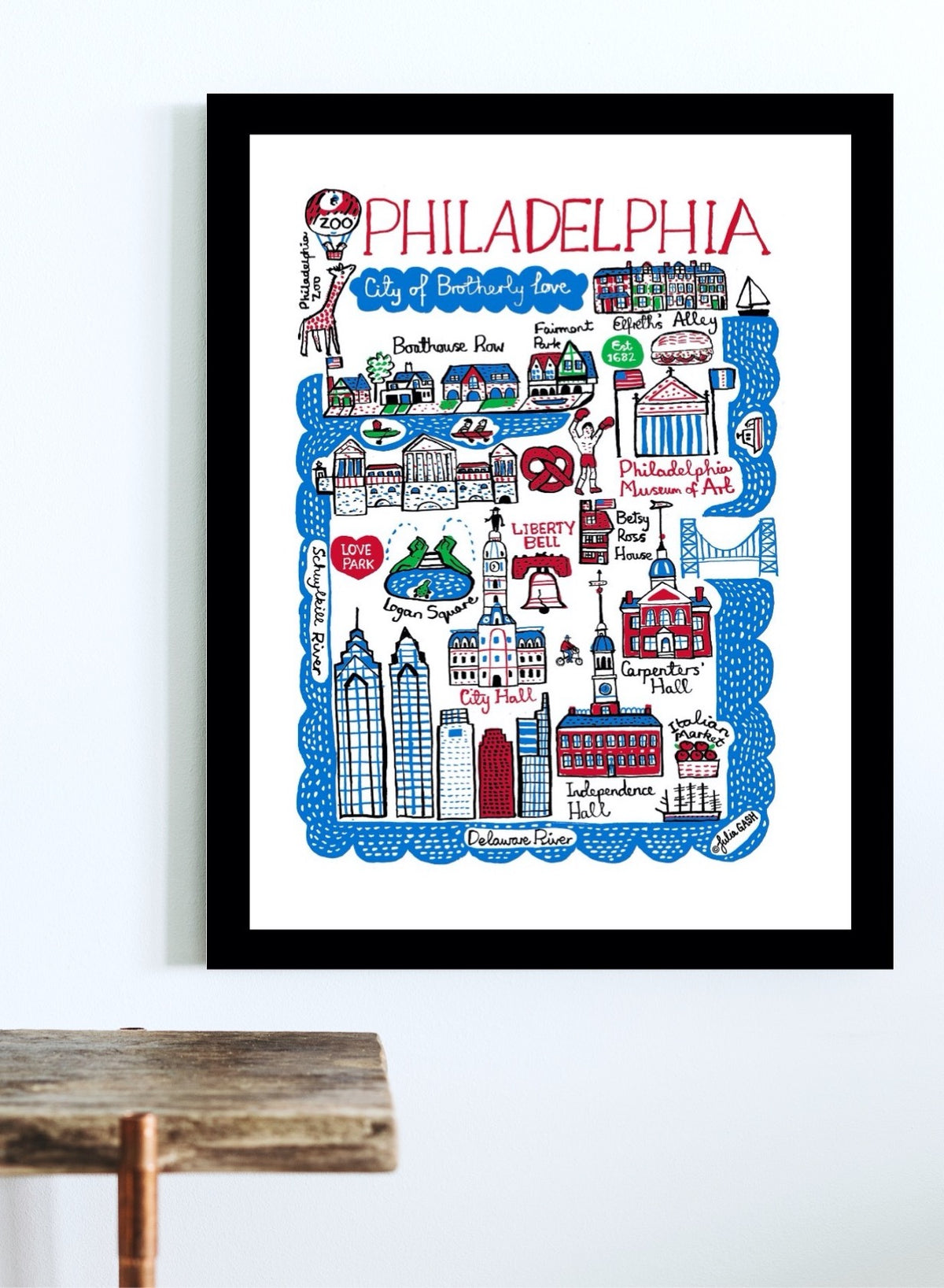 Philadelphia Art Print by British Travel Artist Julia Gash