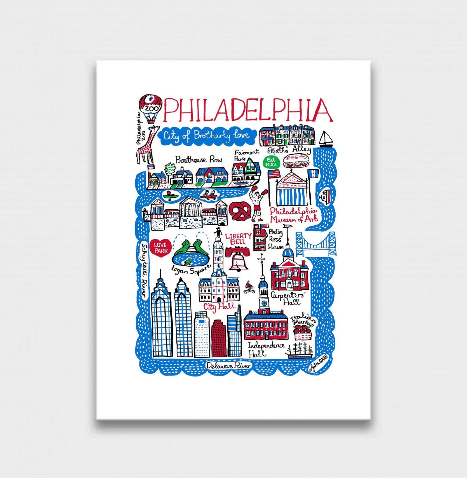 Philadelphia Art Print by British Travel Artist Julia Gash