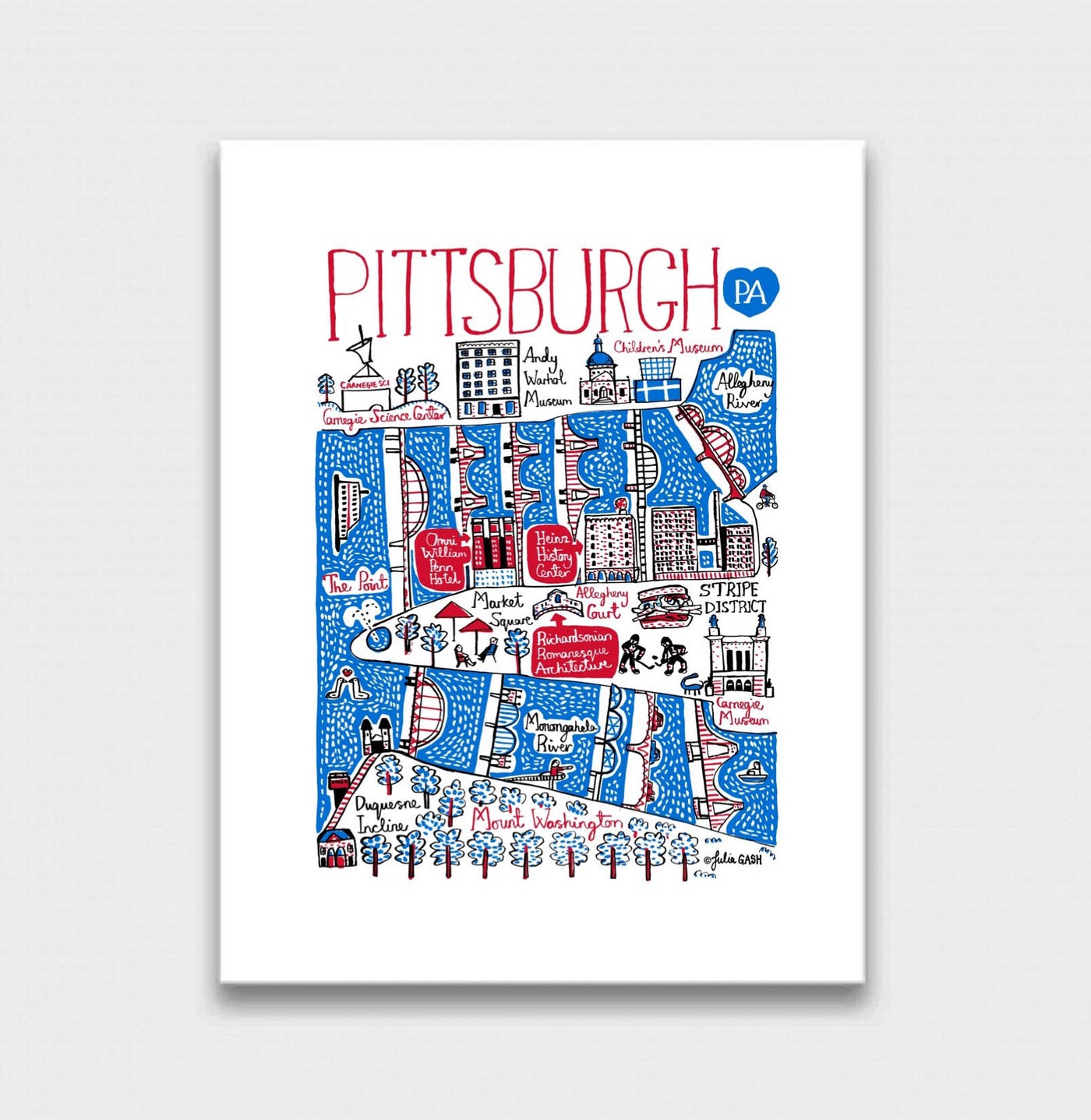 Pittsburgh Art Print by British Travel Artist Julia Gash