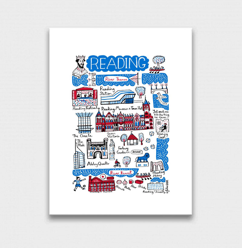 Reading Art Print by British Travel Artist Julia Gash