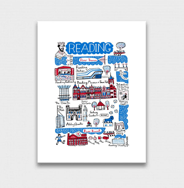 Reading Art Print by British Travel Artist Julia Gash