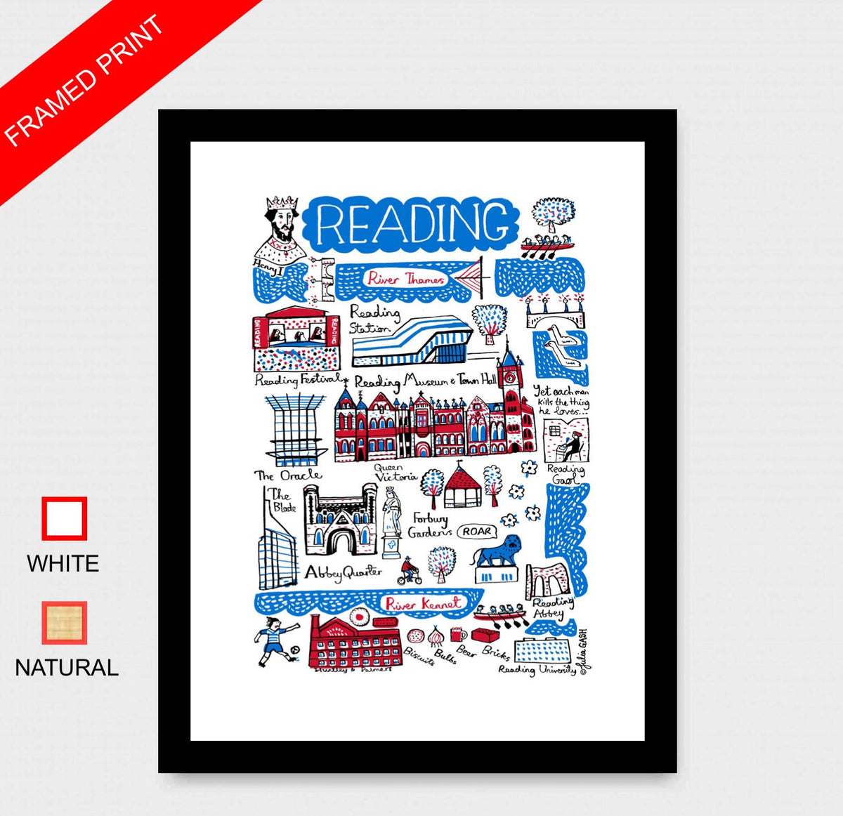 Reading Art Print by British Travel Artist Julia Gash