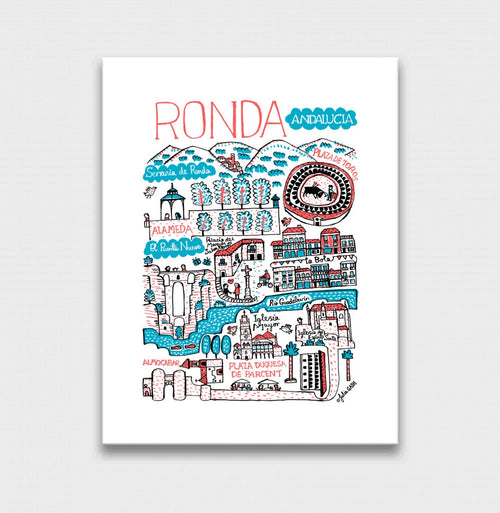 Ronda Art Print by British Travel Artist Julia Gash