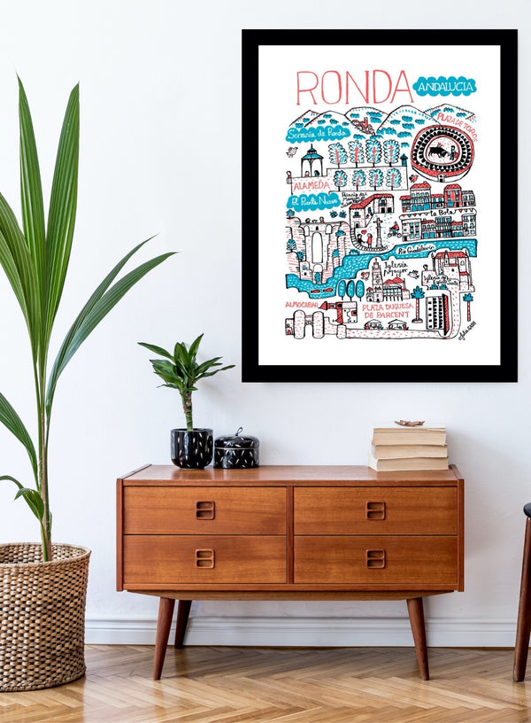 Ronda Art Print by British Travel Artist Julia Gash