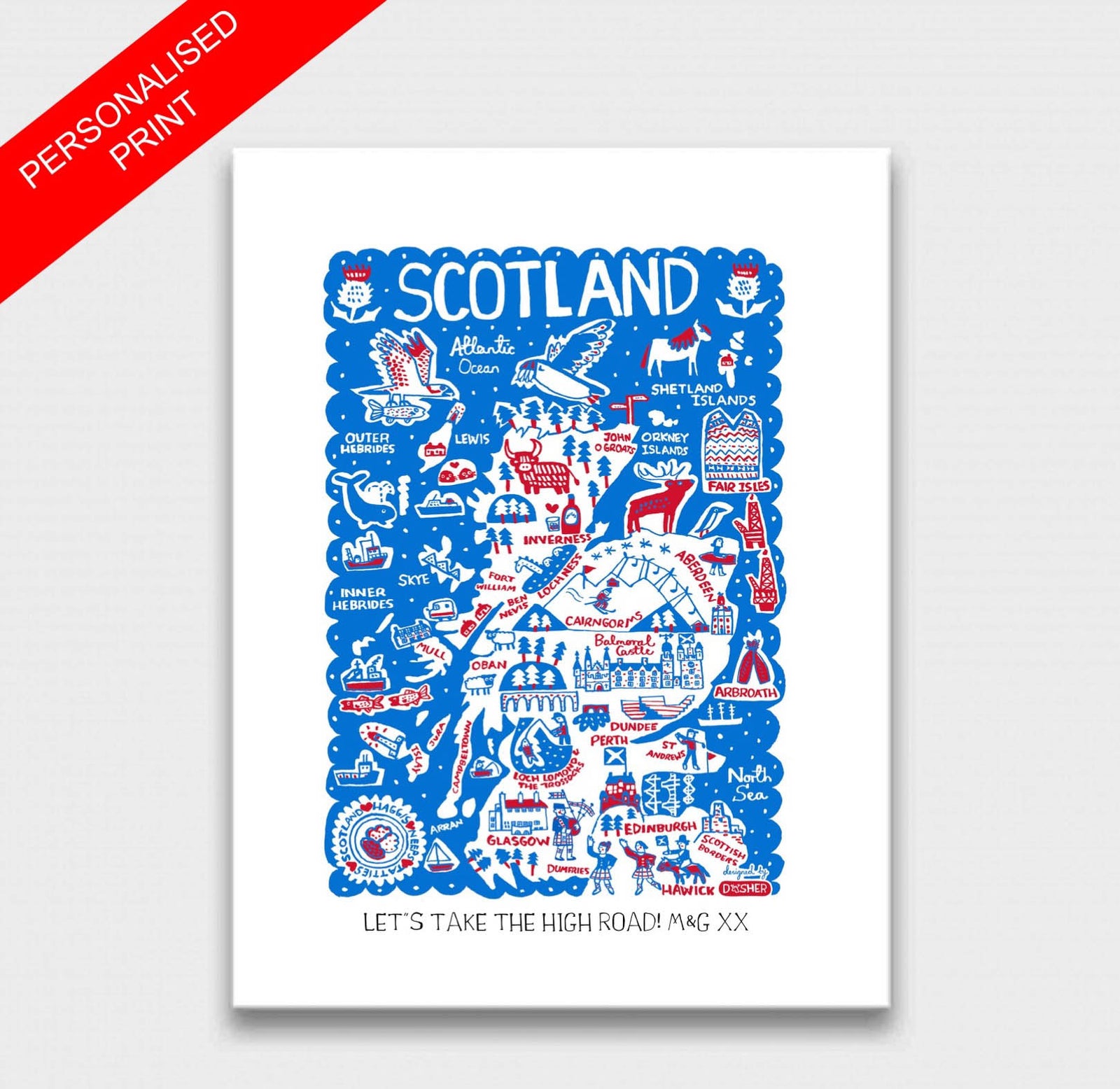 Scotland By Dasher Art Print by British Travel Artist Julia Gash
