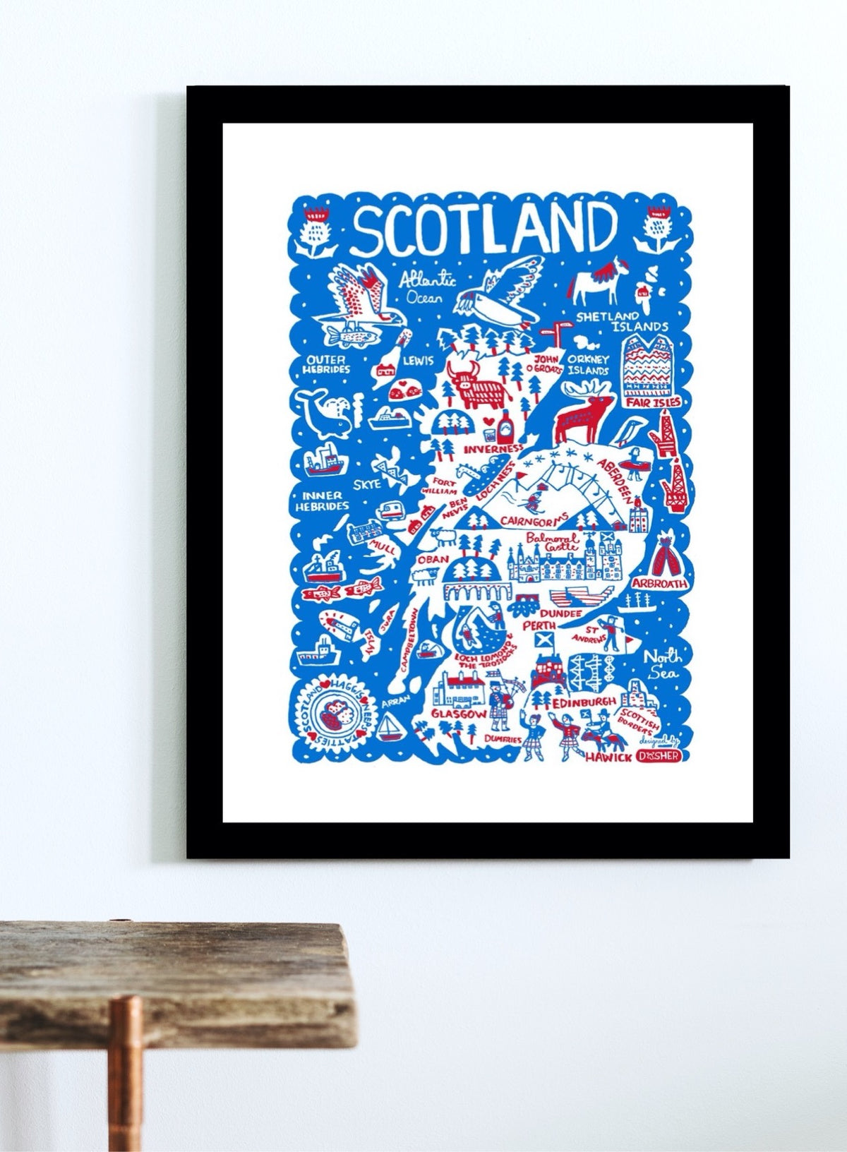 Scotland By Dasher Art Print by British Travel Artist Julia Gash